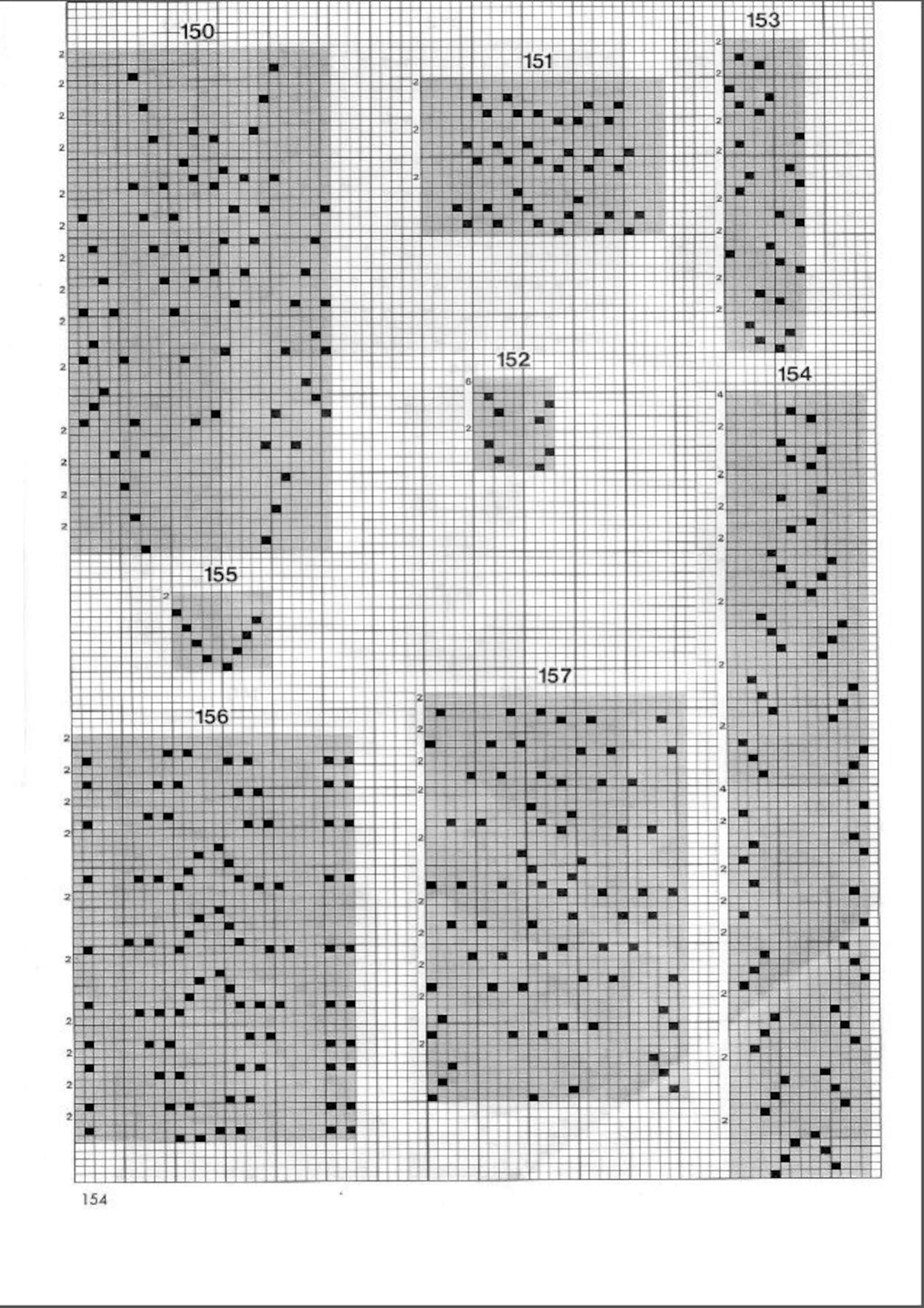 555 Knitting Machine Patterns: Brother Stitch World, Punch Card Designs ...