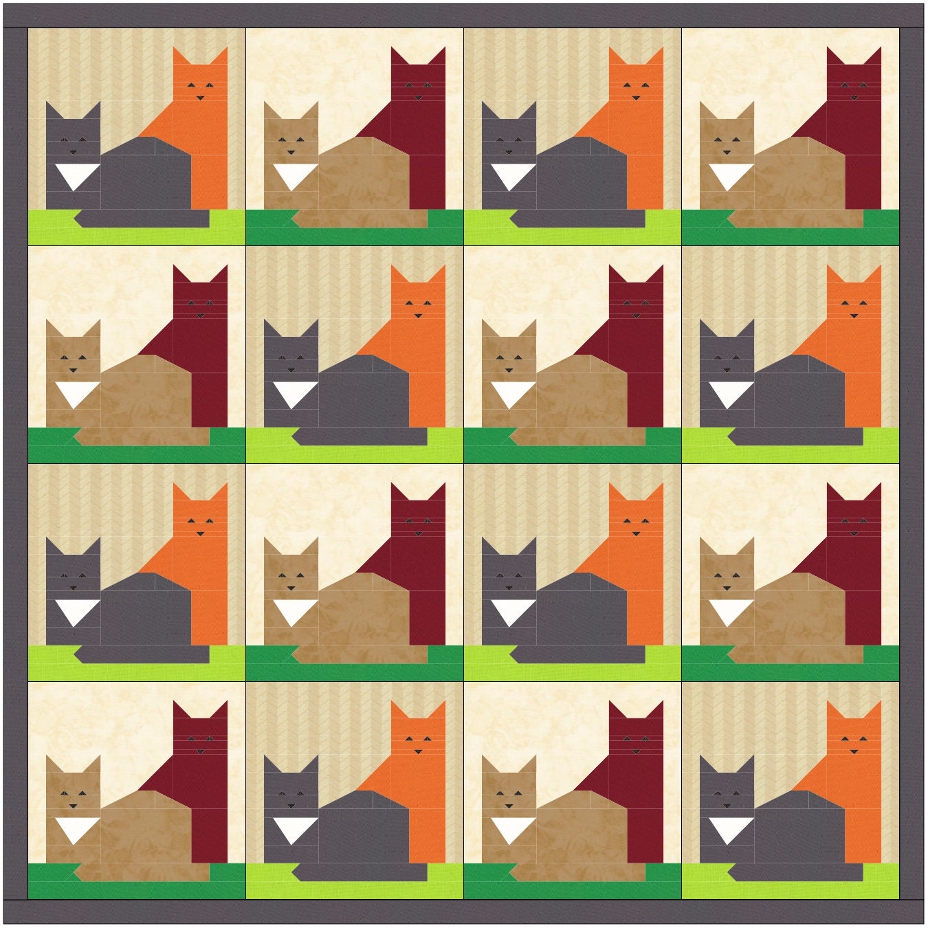 Cats Quilt Pattern Pdf Digital Quilt Block Pattern Quilt - Etsy Canada