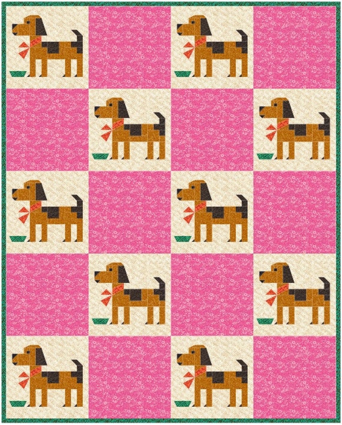 Dog Quilt Pattern Pdf, Digital Quilt Block Pattern, Quilt Patterns ...