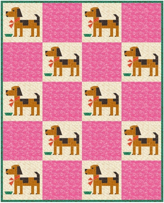 Dog Quilt Pattern Pdf, Digital Quilt Block Pattern, Quilt Patterns ...