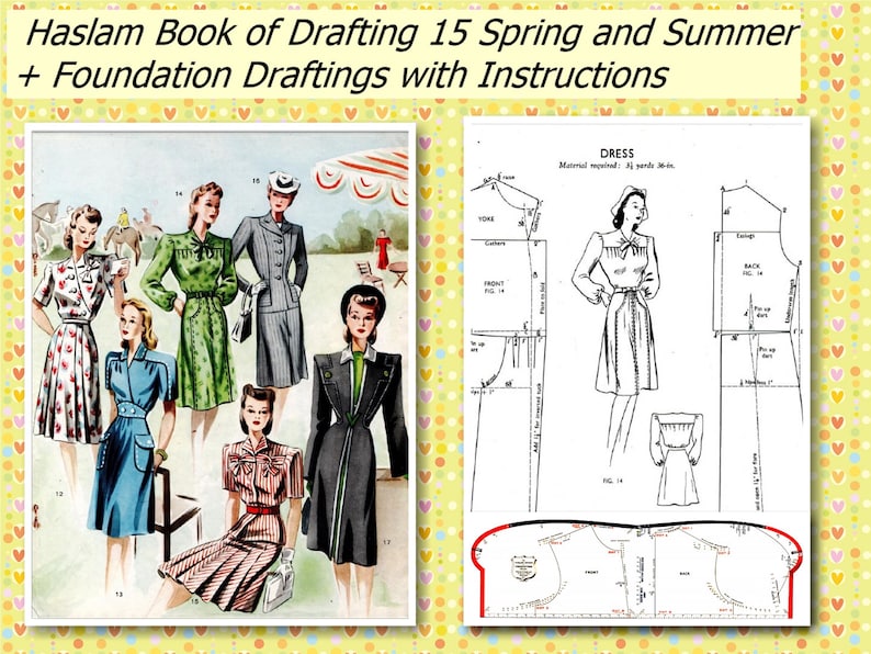1945 Haslam Dresscutting System: Spring & Summer Drafting Book (PDF ...