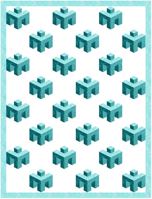 Digital Quilt Block Pattern, 3d Quilt Pattern Pdf, Paper Pieced Quilt ...