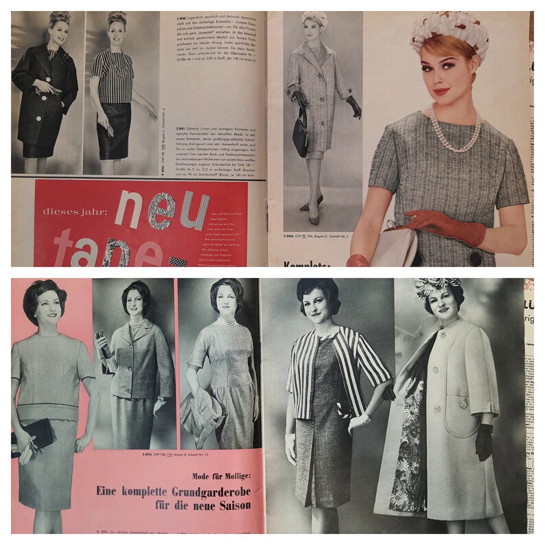 2/1963 Neuer Schnitt , Vintage Fashion Magazine 1960s, Vintage Sewing ...