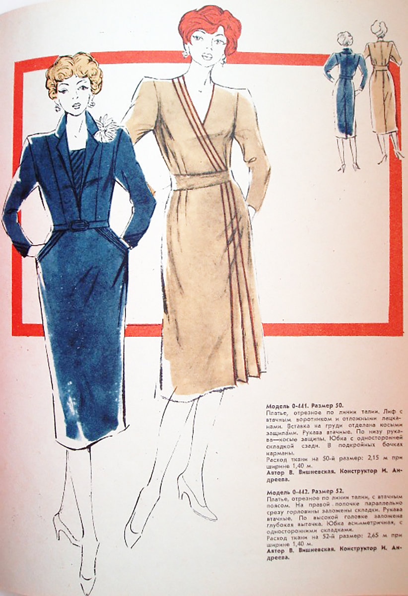 1982 Vintage Sewing Patterns for Fuller Figures: USSR Retro Fashion ...
