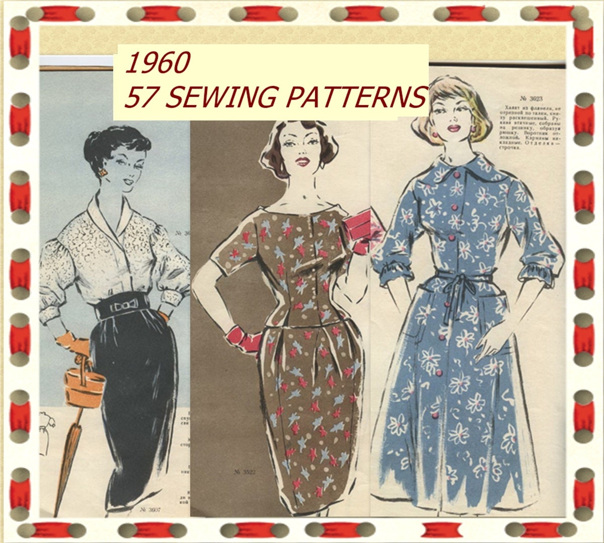 57 Vintage Sewing Patterns 1960 USSR Vintage Fashion Magazine - Etsy