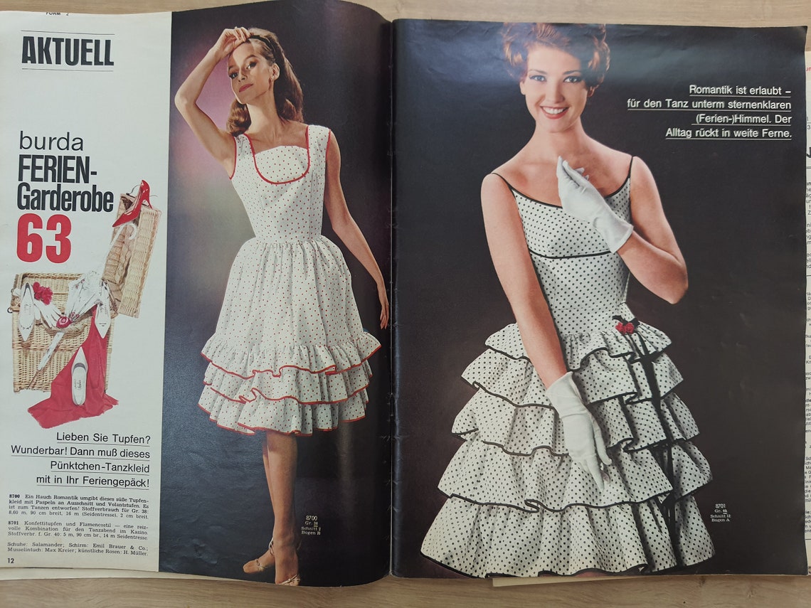 5/1963 Burda Moden , Burda 1960s, Vintage Sewing Patterns, Vintage Burda Fashion, 1960s Sewing ...