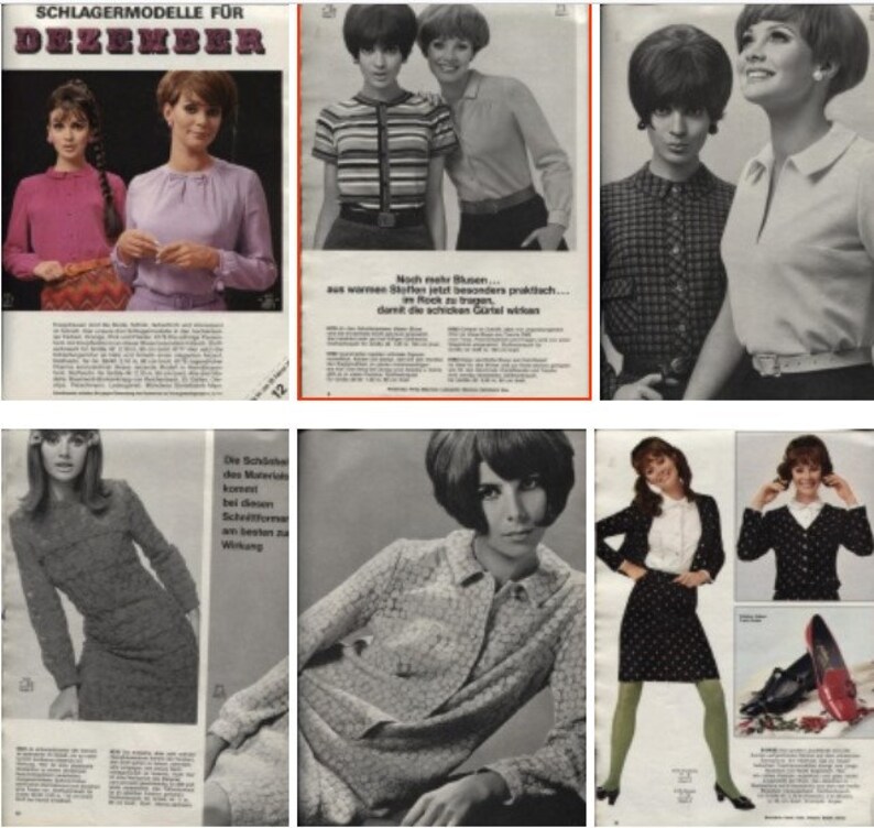 12/1966 Burda Moden , Burda 1960s, Vintage Sewing Patterns, Vintage Burda Fashion, 1960s Sewing ...
