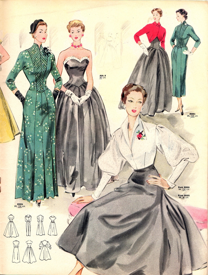 1950s Sewing Patterns: Vintage Fashion Magazine- Restored Digital ...