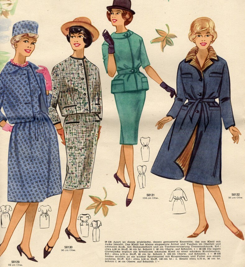 16 Vintage Sewing Patterns 1960 ,vintage Fashion Magazine 1960 With ...