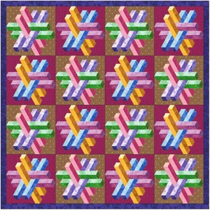 Digital Quilt Block Pattern, Paper Pieced Quilt Pattern, Modern ...