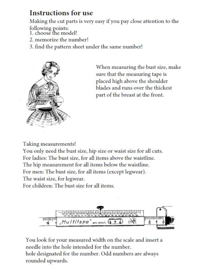 All Sizes Sewing Pattern From 1950s, Pattern System, Vintage Sewing ...