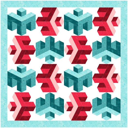 Digital Quilt Block Pattern, 3d Quilt Pattern Pdf, Paper Pieced Quilt ...