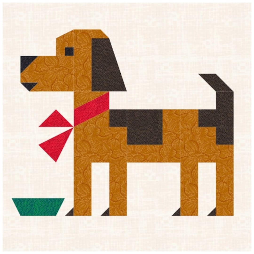 Dog Quilt Pattern Pdf, Digital Quilt Block Pattern, Quilt Patterns ...