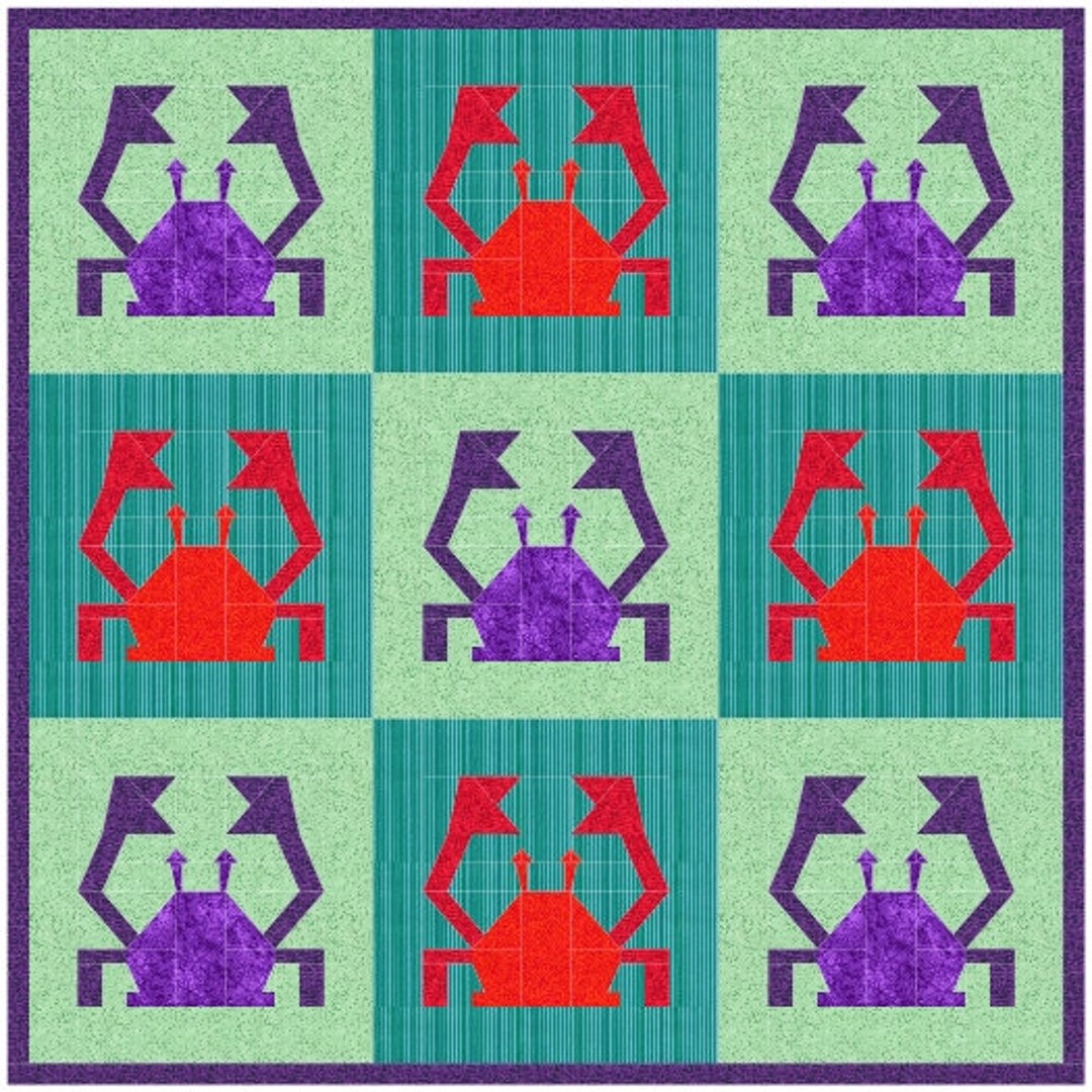 Crab Quilt Block Pattern: 4 Sizes (PDF Pattern) - Etsy