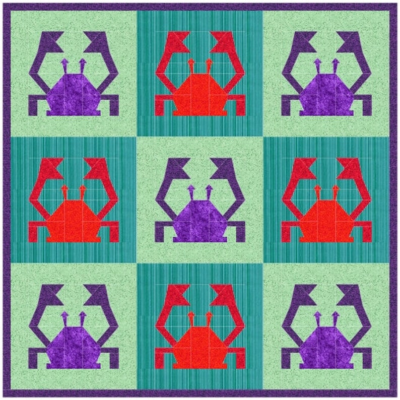 Crab Quilt Pattern Pdf, Digital Quilt Block Pattern, Quilt Patterns PDF ...