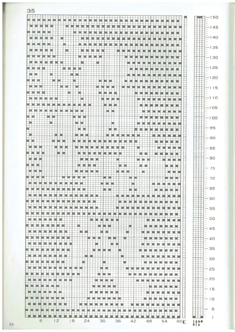 50 Mylars Patterns for Knitting Machine, Punchcard Patterns, Knitting ...