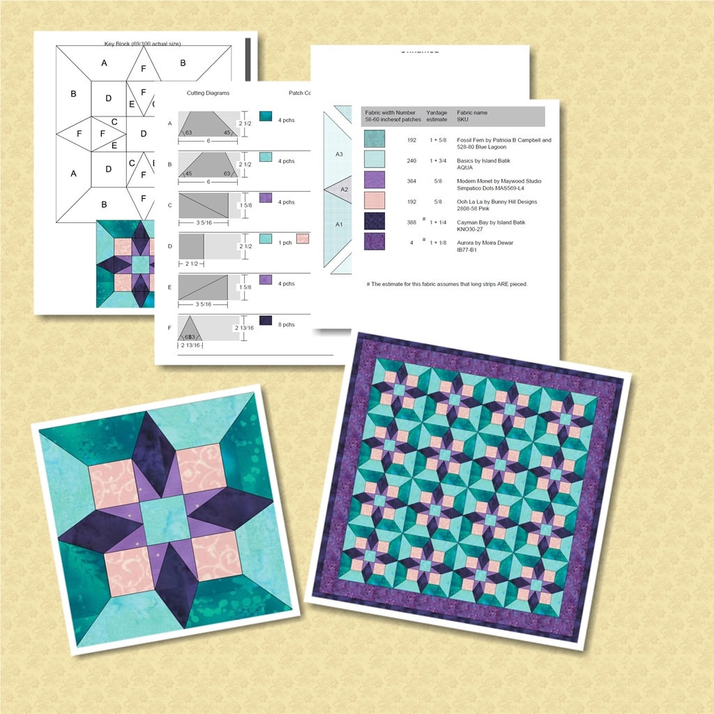 Digital Quilt Block Pattern, Paper Pieced Quilt Pattern, Modern ...