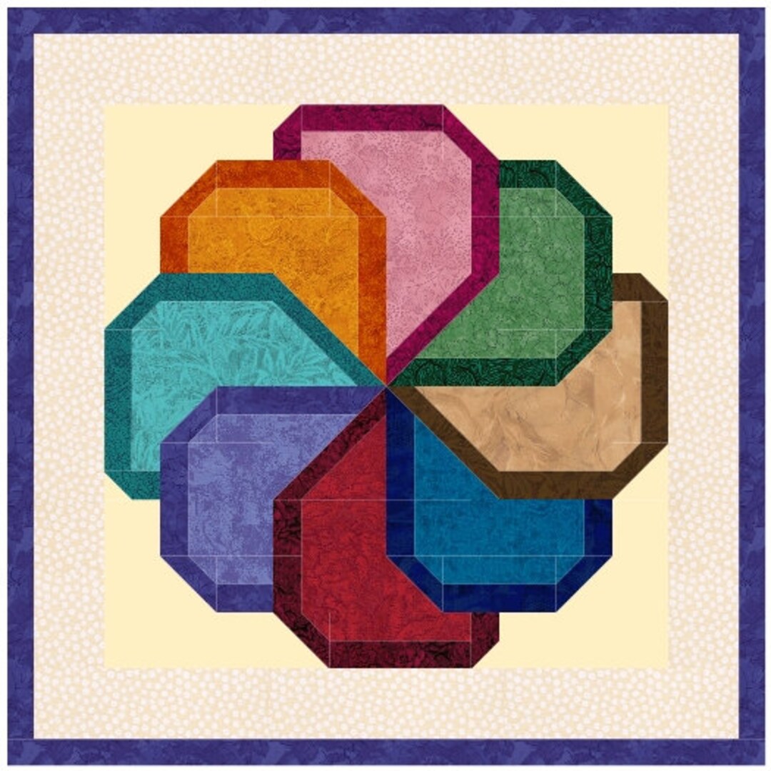 Digital Quilt Block Pattern, 3d Quilt Pattern Pdf, Paper Pieced Quilt ...