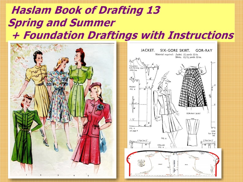 1943 Haslam Dresscutting System: Ladies' Fashions Drafting Book (PDF ...