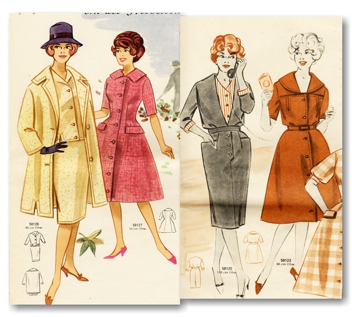 16 Vintage Sewing Patterns 1960 ,vintage Fashion Magazine 1960 With ...