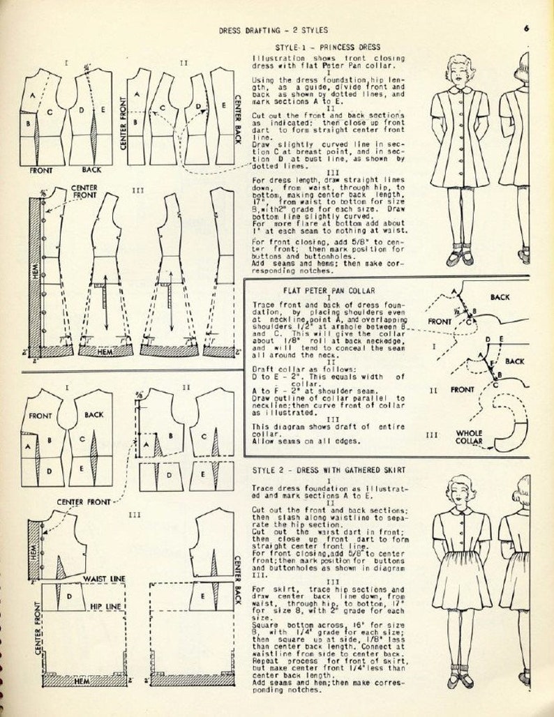 Vintage Childrenswear Pattern Drafting Book: 1951 Dressmaking Guide ...