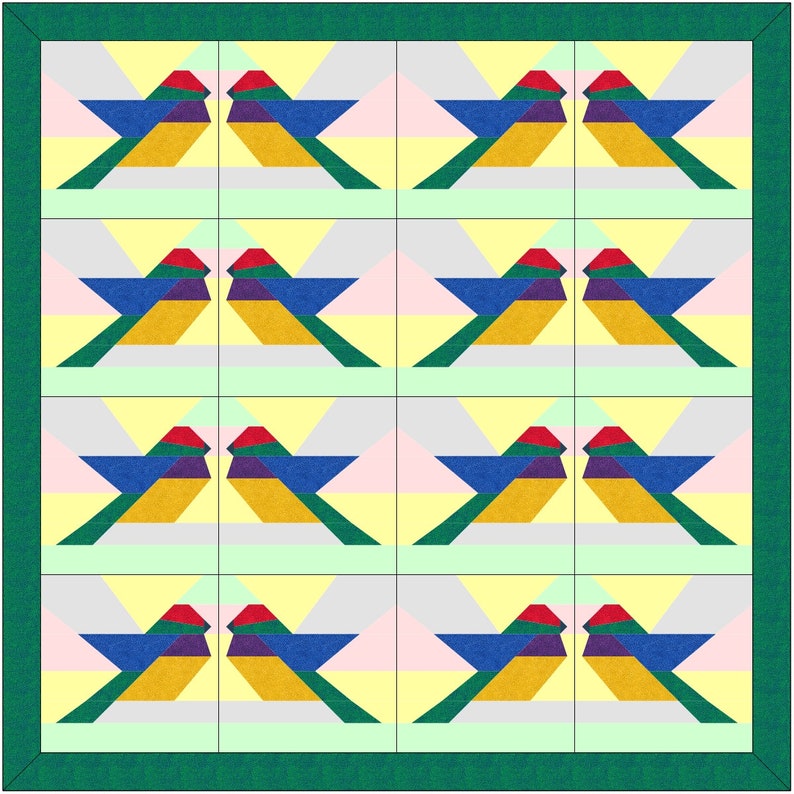 Bird Quilt Pattern Pdf, Digital Quilt Block Pattern, Quilt Patterns ...