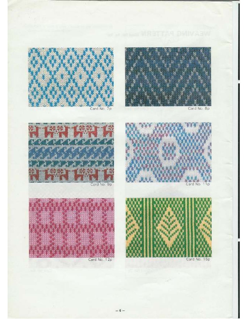 15x Knitting Machines Brother Punch Cards , Machine Knitting, Punchcard ...