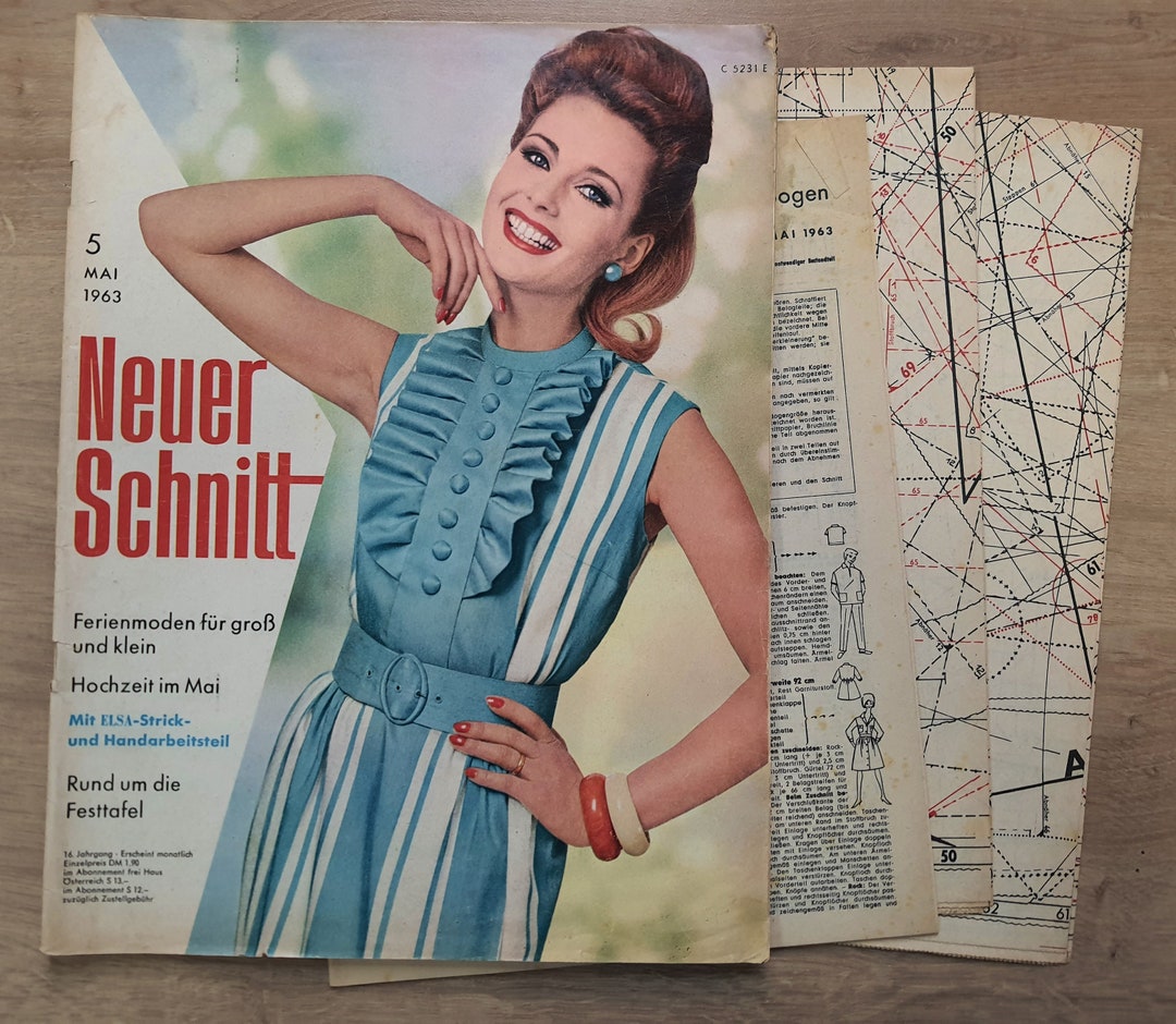 5/1963 Neuer Schnitt , Vintage Fashion Magazine 1960s, Vintage Sewing ...