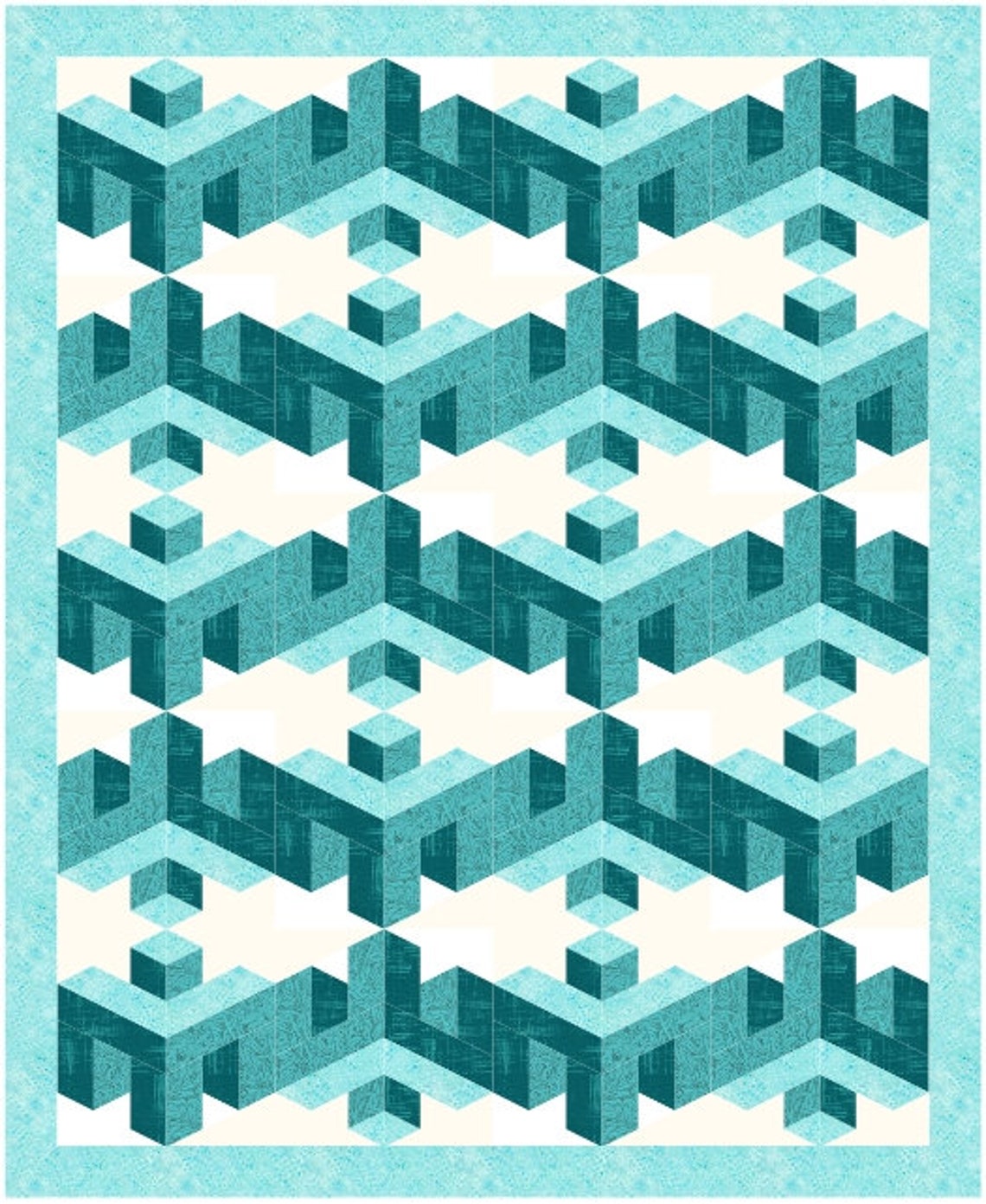 Digital Quilt Block Pattern, 3d Quilt Pattern Pdf, Paper Pieced Quilt ...