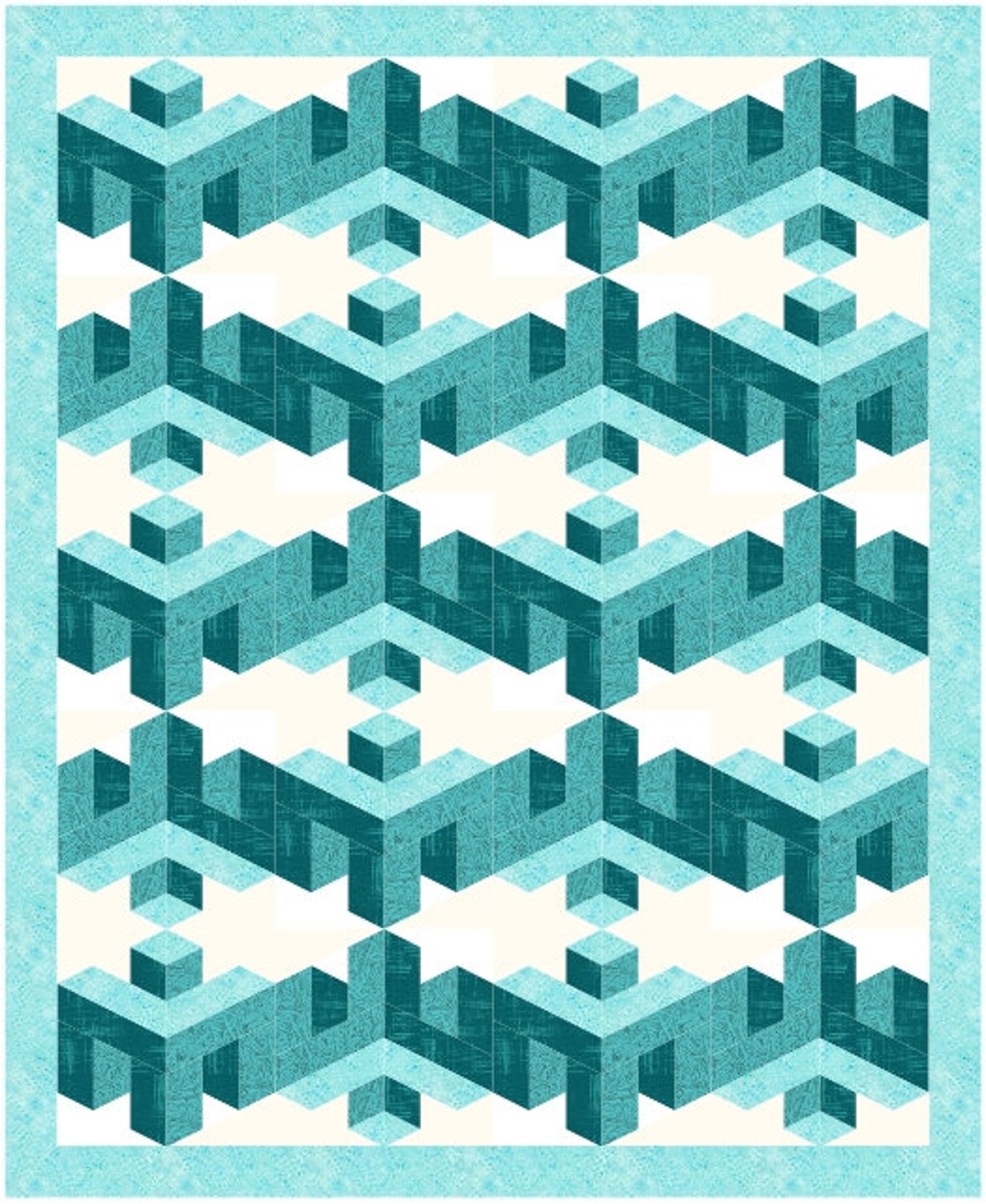 Digital Quilt Block Pattern, 3d Quilt Pattern Pdf, Paper Pieced Quilt ...