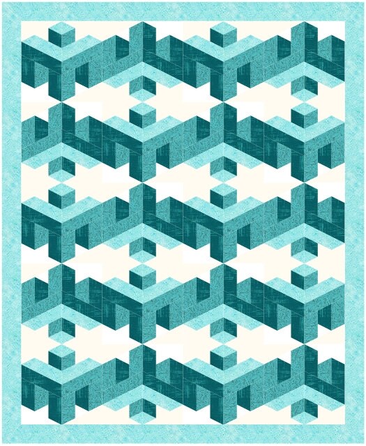 Digital Quilt Block Pattern, 3d Quilt Pattern Pdf, Paper Pieced Quilt ...