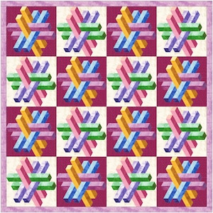 Digital Quilt Block Pattern, Paper Pieced Quilt Pattern, Modern Patchwork ,quilt Block Patterns ...