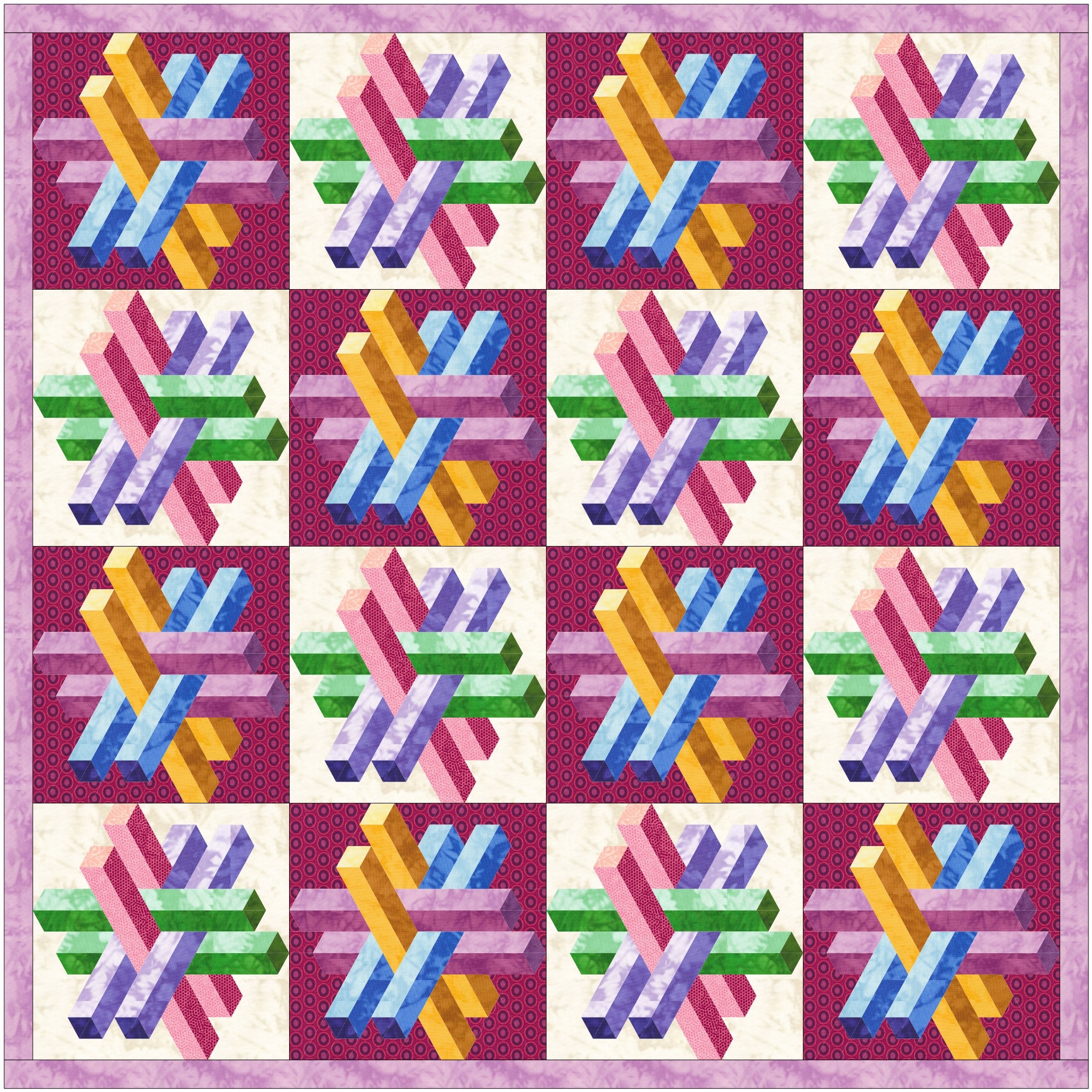 Digital Quilt Block Pattern, Modern Patchwork ,quilt Block Patterns PDF ...