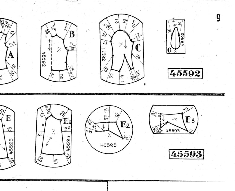 30 Sewing Patterns From 1940s, Pattern System, Vintage Sewing Patterns ...
