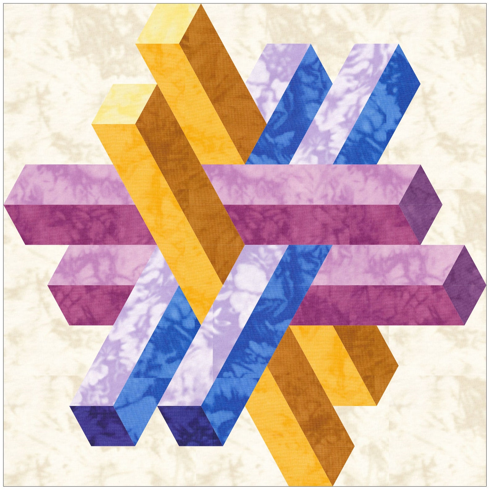 Digital Quilt Block Pattern, Paper Pieced Quilt Pattern, Modern ...