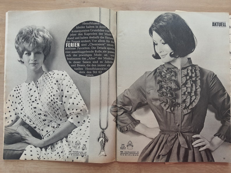 5/1962 Burda Moden , Burda 1960s, Vintage Sewing Patterns, Vintage Burda Fashion, 1960s Sewing ...