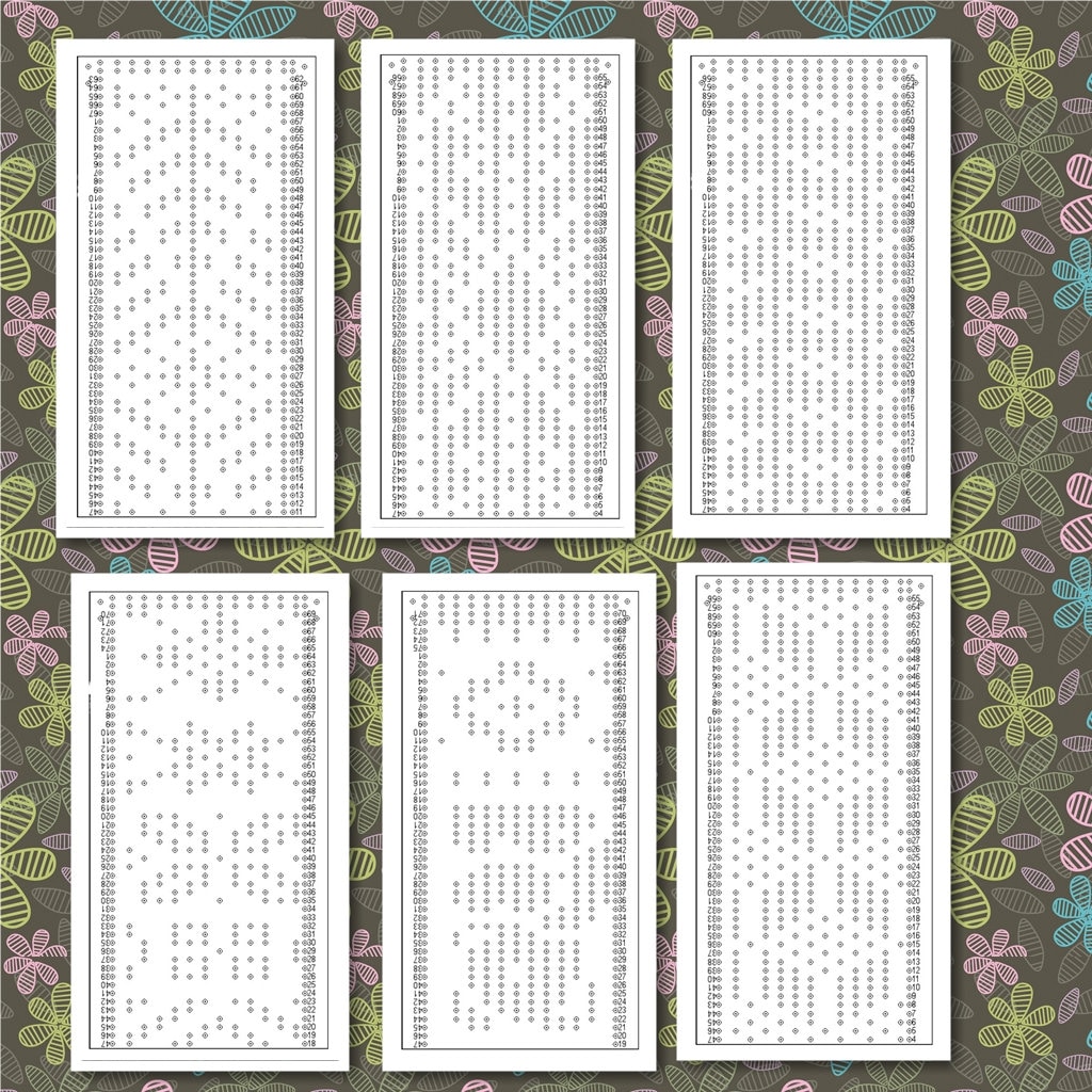 20 X Punch Cards 12 Stitches for Knitting Machine (set 1) , Punch Card ...