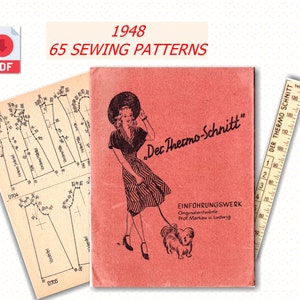 65 All Sizes Sewing Patterns From 1948 /book of Draftings/ 1940s Dress ...
