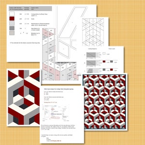 3d Quilt Pattern, Geometric Quilt Block Pattern, Interwoven Quilt ...