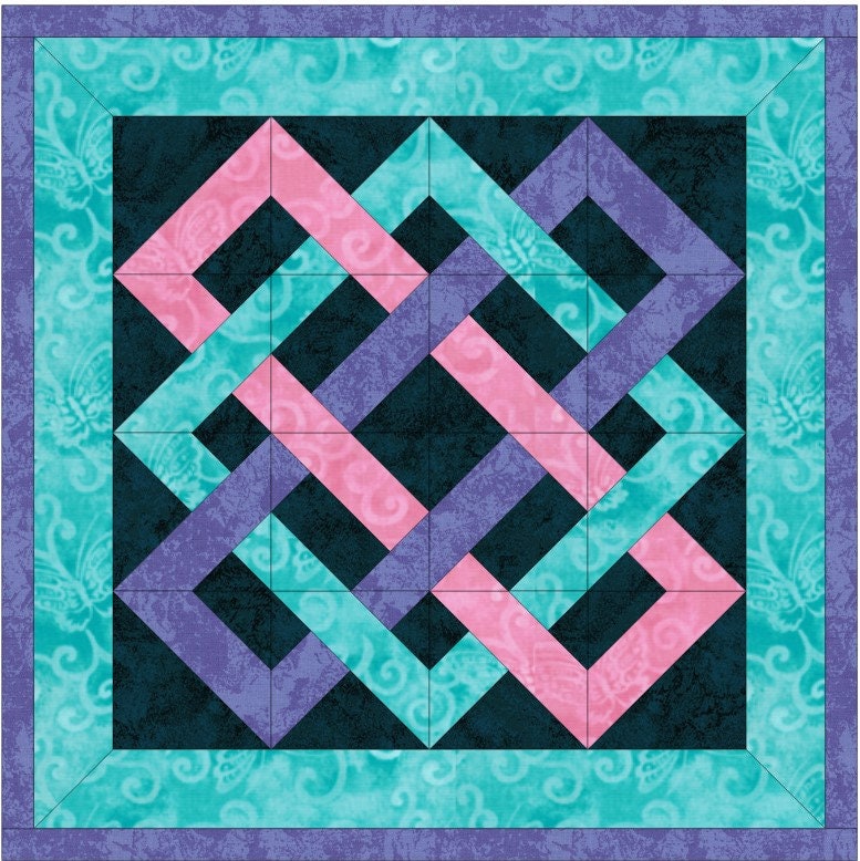 Quilt Block Pattern Modern, Interwoven Quilt Pattern, Paper Pieced ...
