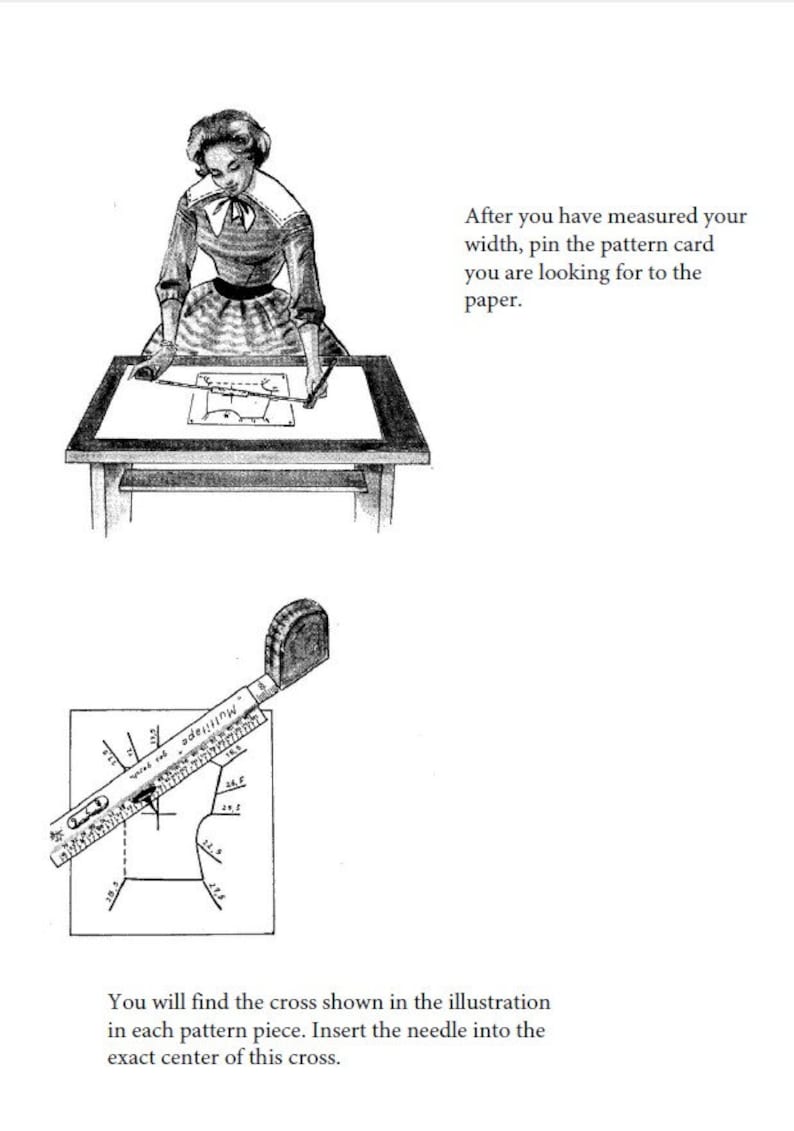 All Sizes Sewing Pattern From 1950s, Pattern System, Vintage Sewing ...