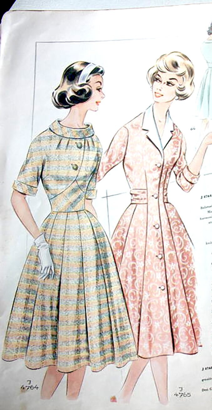 16 Vintage Sewing Patterns, 1950 Sewing Patterns, Vintage Fashion Magazine 1950 With Pattern ...