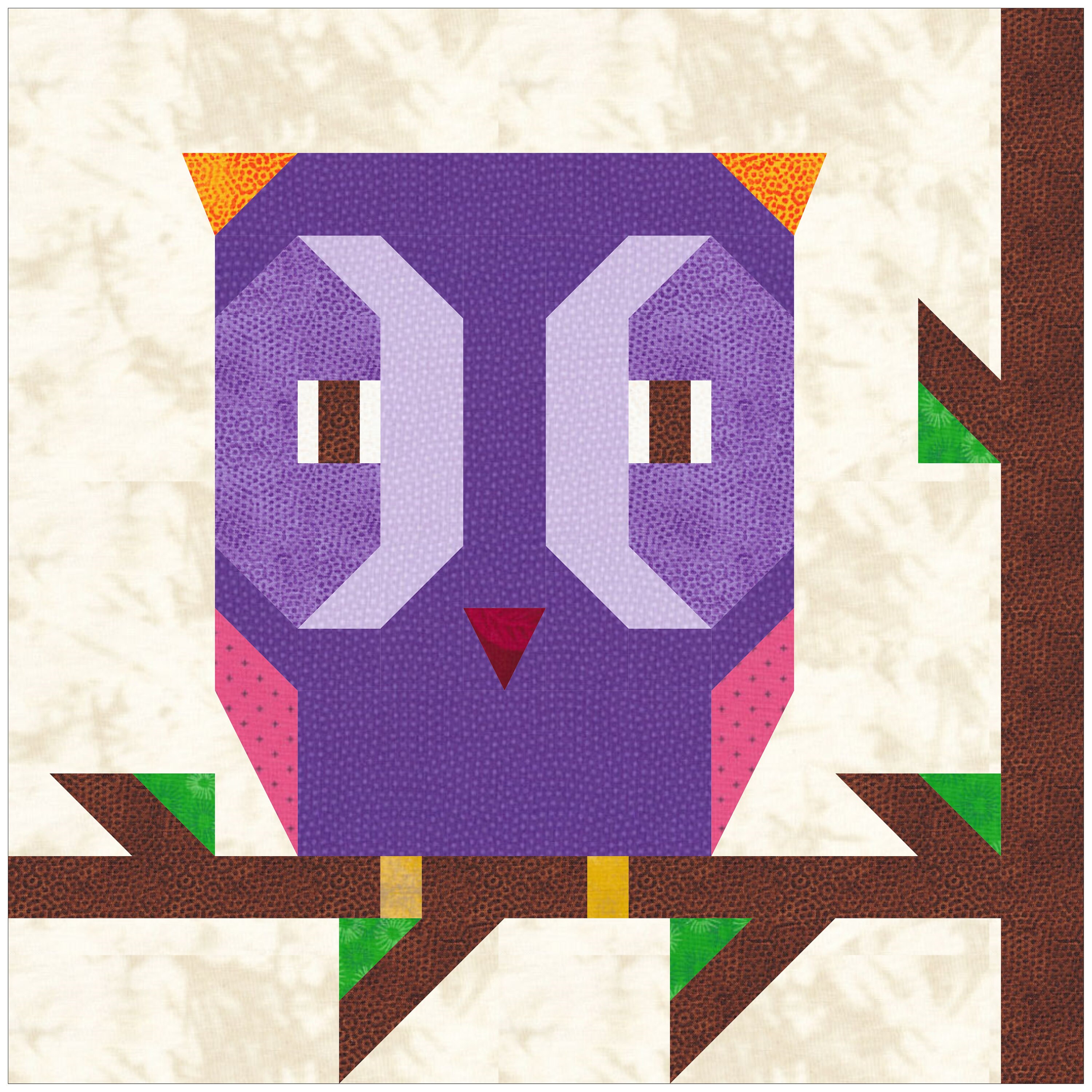 Owls Quilt Pattern Pdf, Funny Quilt Patterns for Kids, Paper Pieced ...