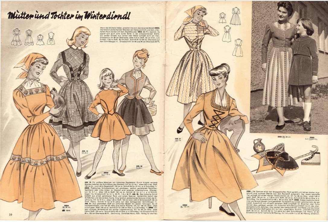 62 Vintage Sewing Patterns 1956, 1950s Dresses Patterns, 1950s Vintage Fashion Magazine , Retro ...