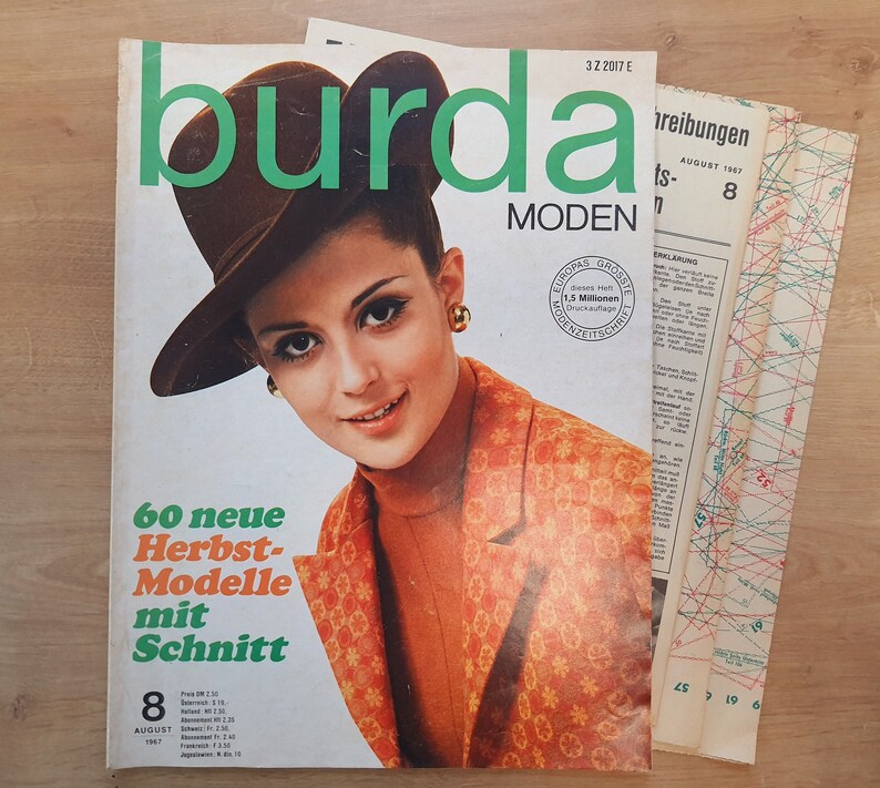 8/1967 Burda Moden Burda 1960s Vintage Sewing Patterns - Etsy