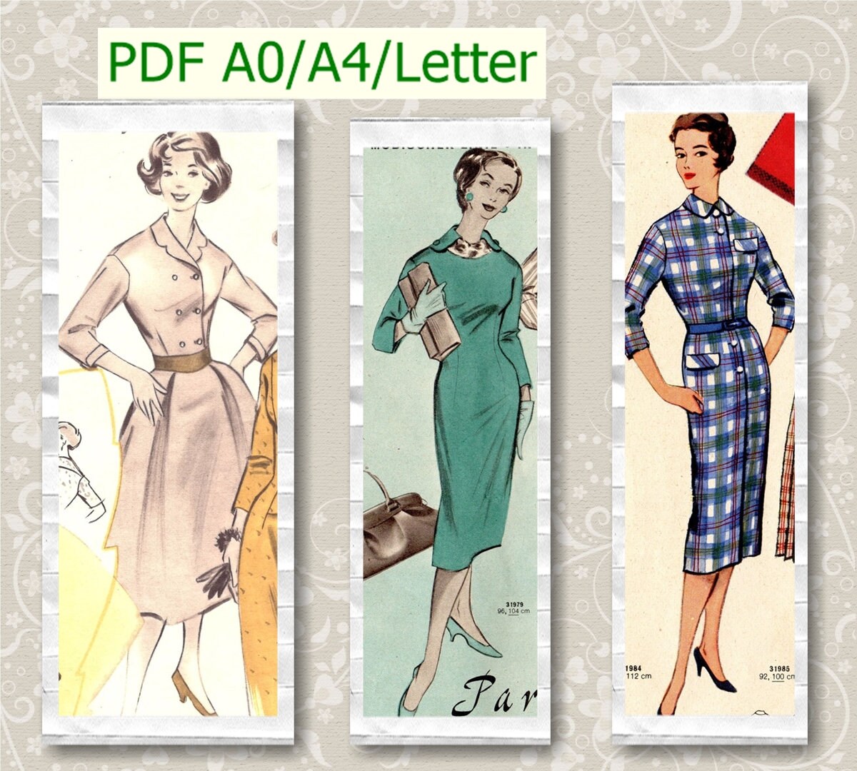 22 Vintage Sewing Patterns 1950s, 1950 Dress Patterns, Vintage Fashion ...