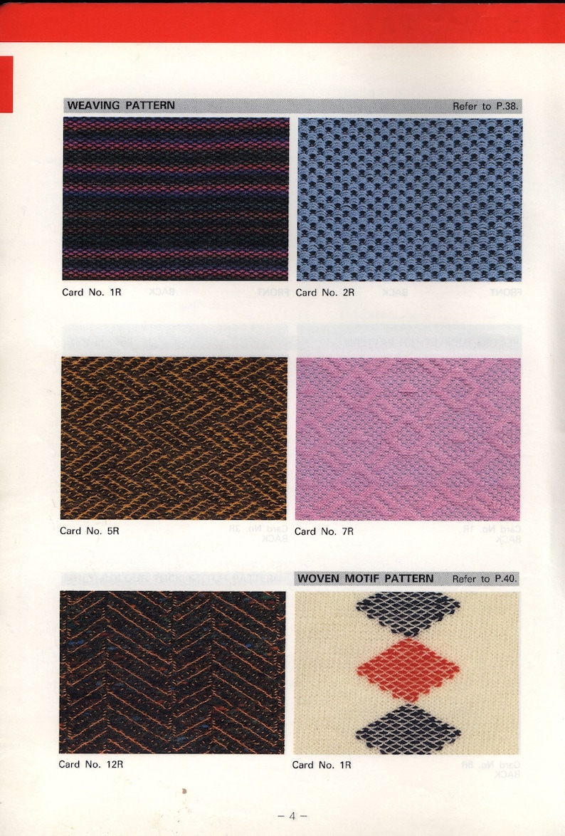 20 Knitting Machine Punch Card Patterns: Brother, Silver Reed, Toyota ...