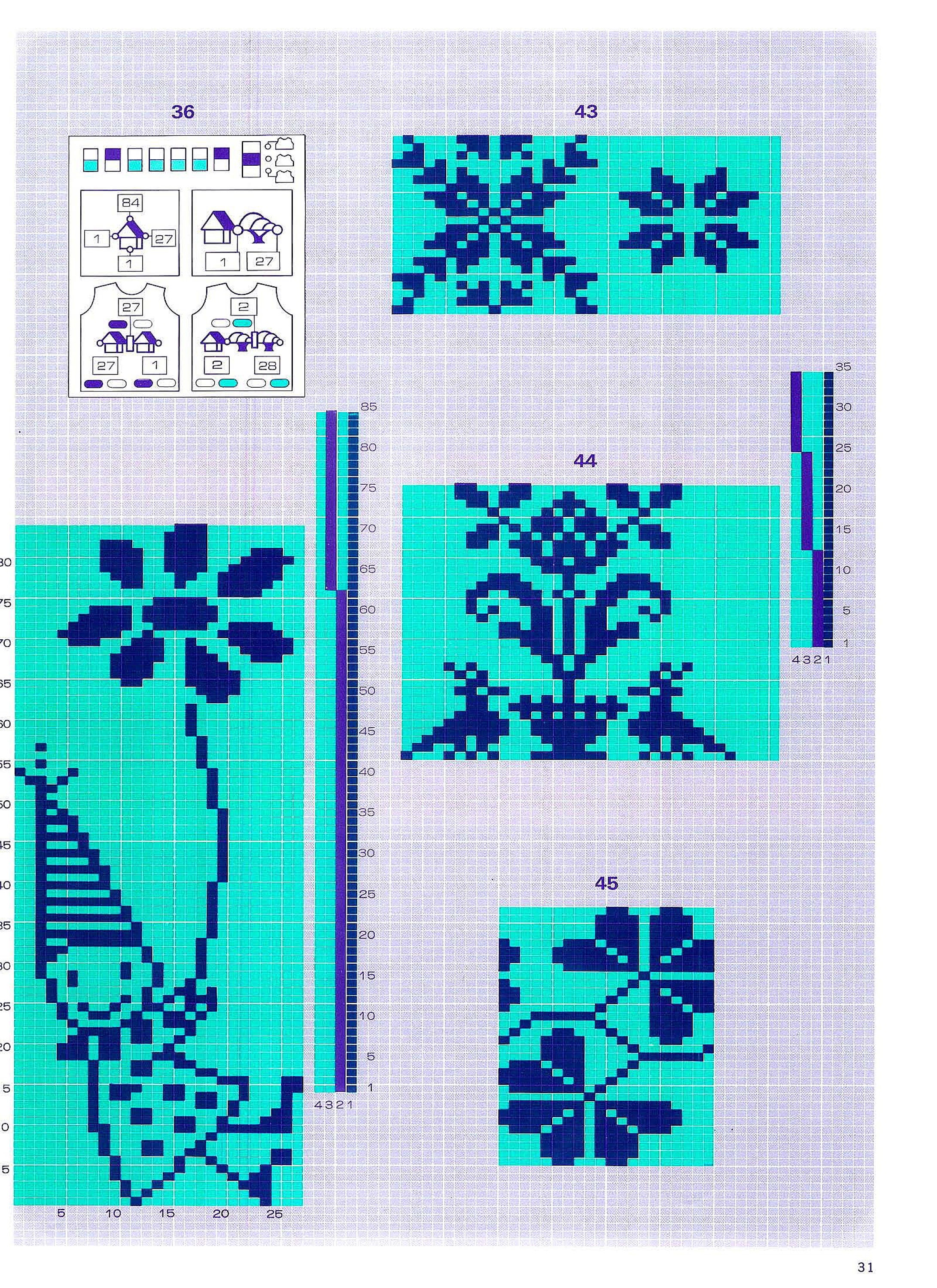 45 Patterns for Knitting Machine, Machine Knitting Book, Punchcard ...