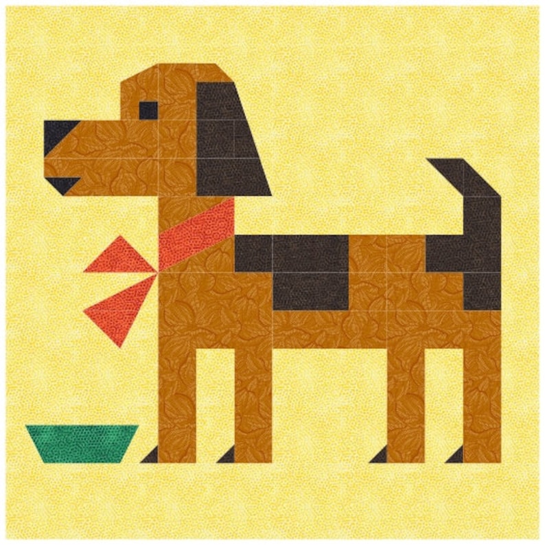Dog Quilt Pattern Pdf, Digital Quilt Block Pattern, Quilt Patterns ...
