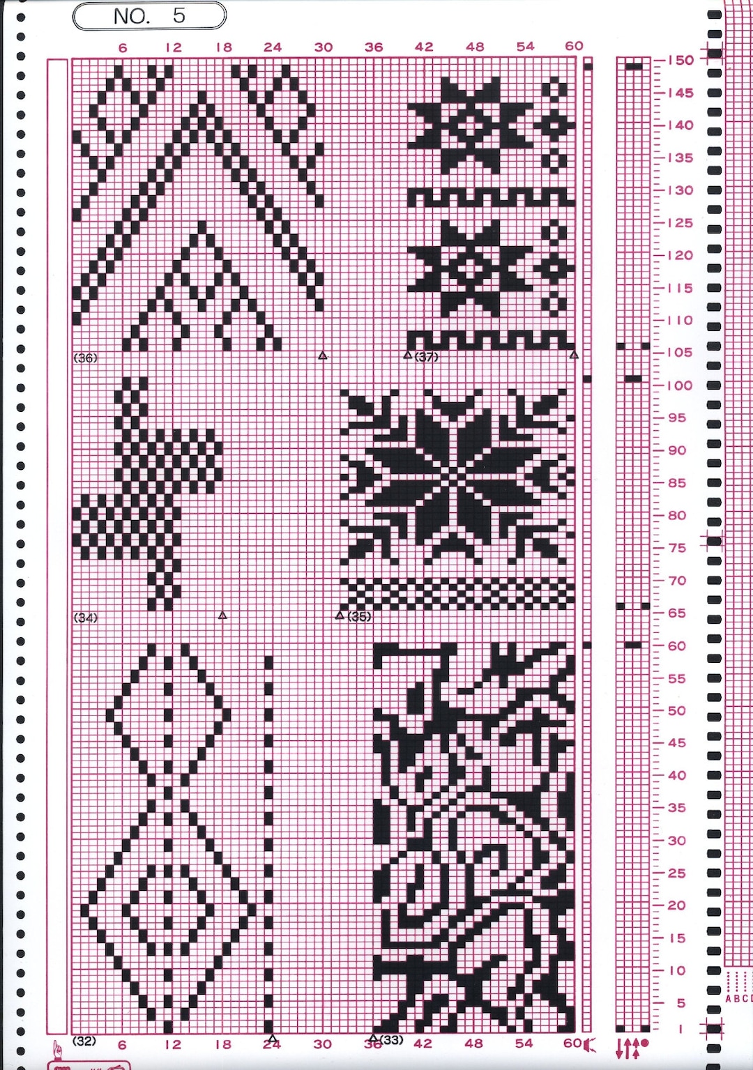 Brother Knitting Machine Patterns: Mylar Sheet Designs (PDF Download ...